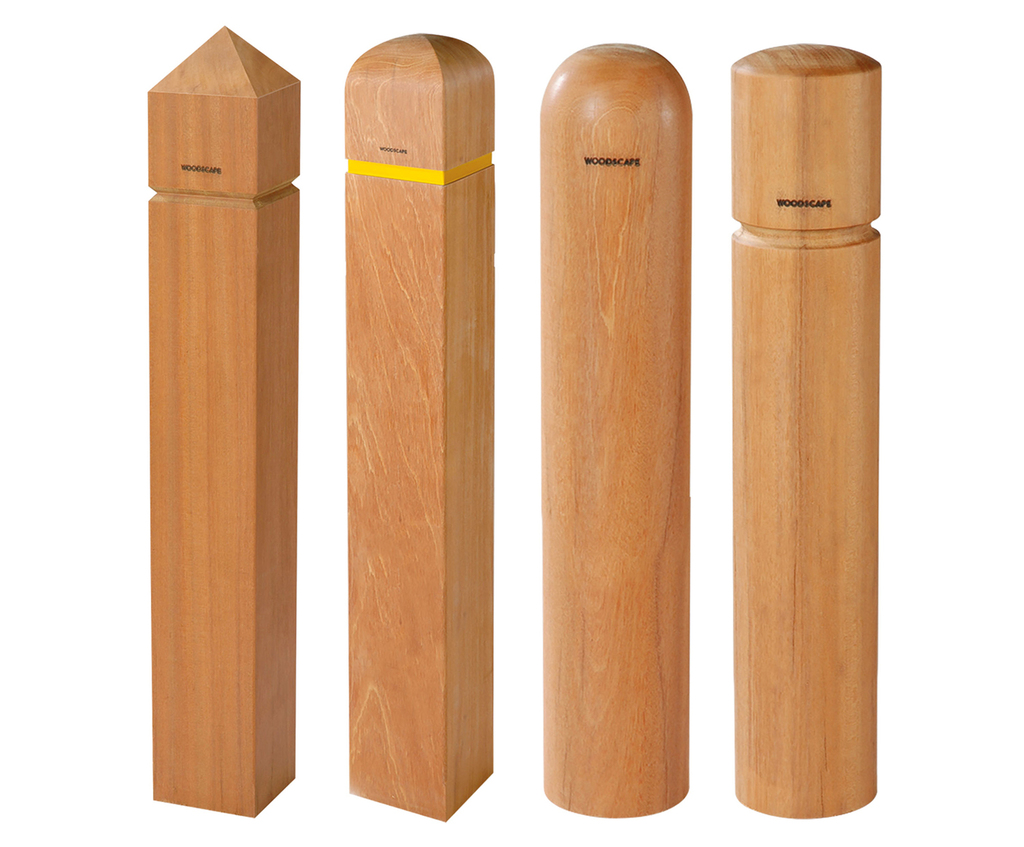 Round profile hardwood bollard | Woodscape | ESI External Works
