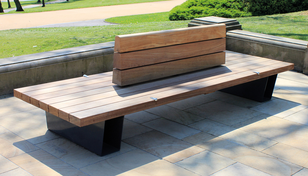 Lancaster hardwood timber double-sided seat | Woodscape | ESI External ...