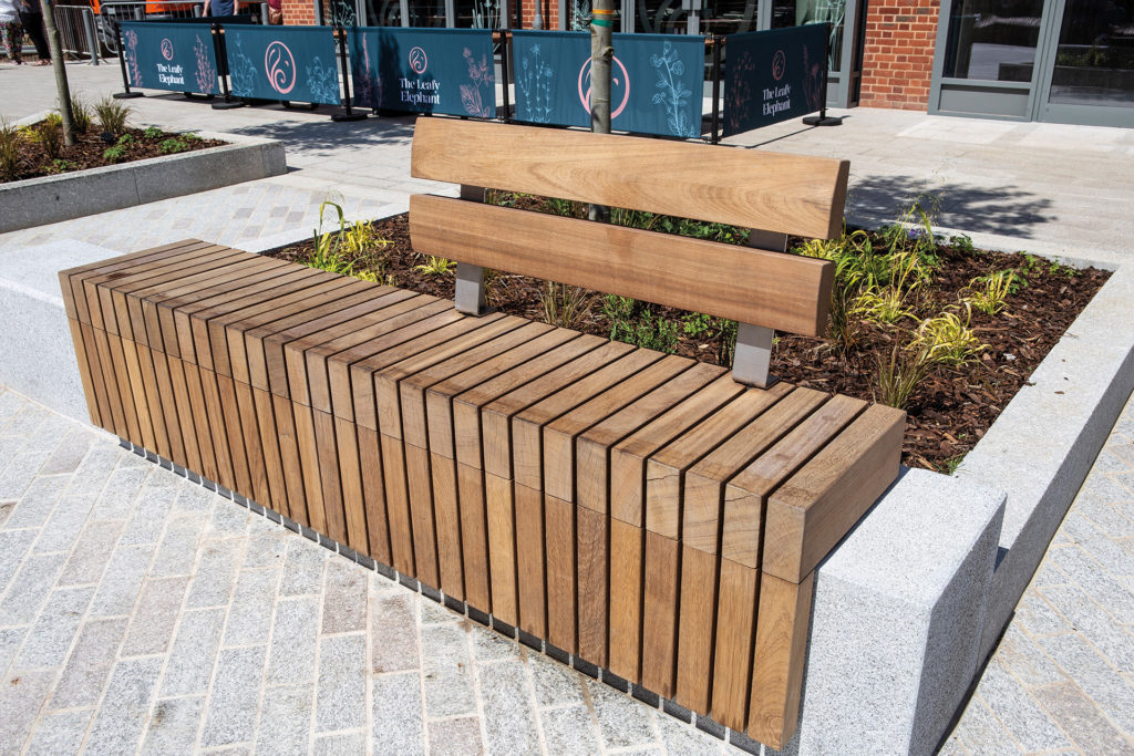 Bespoke 'Undulating' seating for commercial retail venue | Woodscape ...