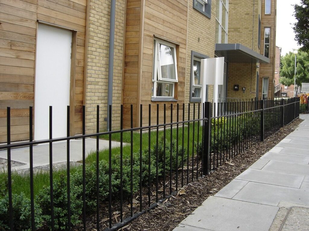 Vertical solid bar steel railings | Zaun | ESI External Works