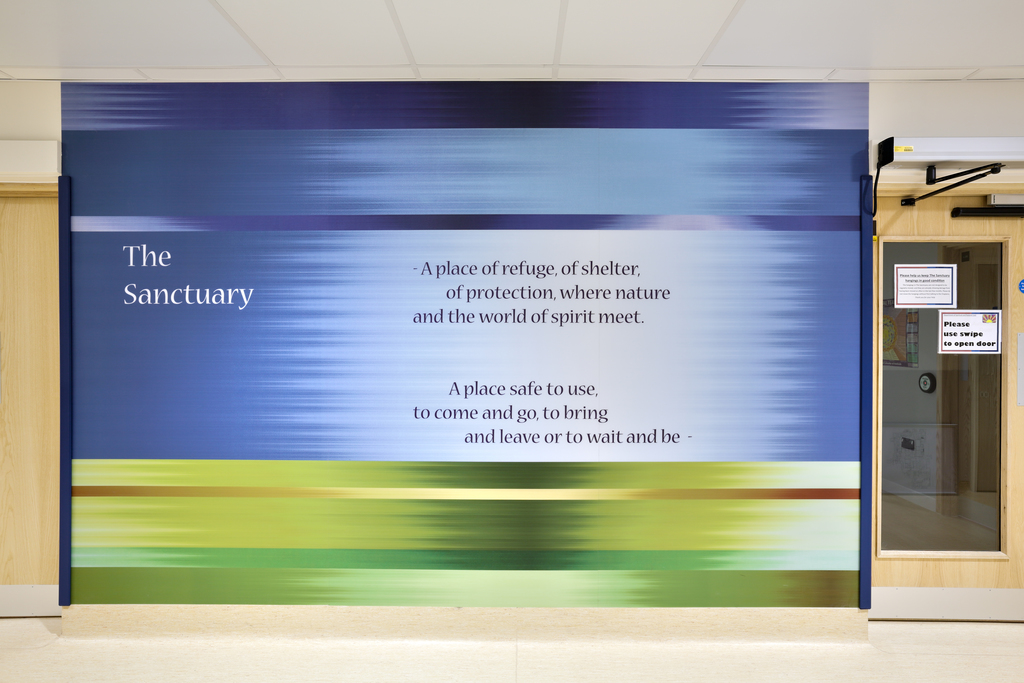 Bespoke Acrovyn wall mural for hospital sanctuary | Construction ...