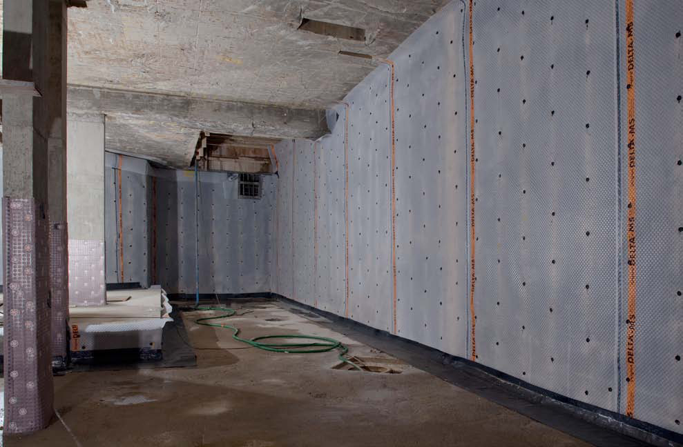 Cavity drain and air gap membrane waterproofing CPD | Delta Membrane ...