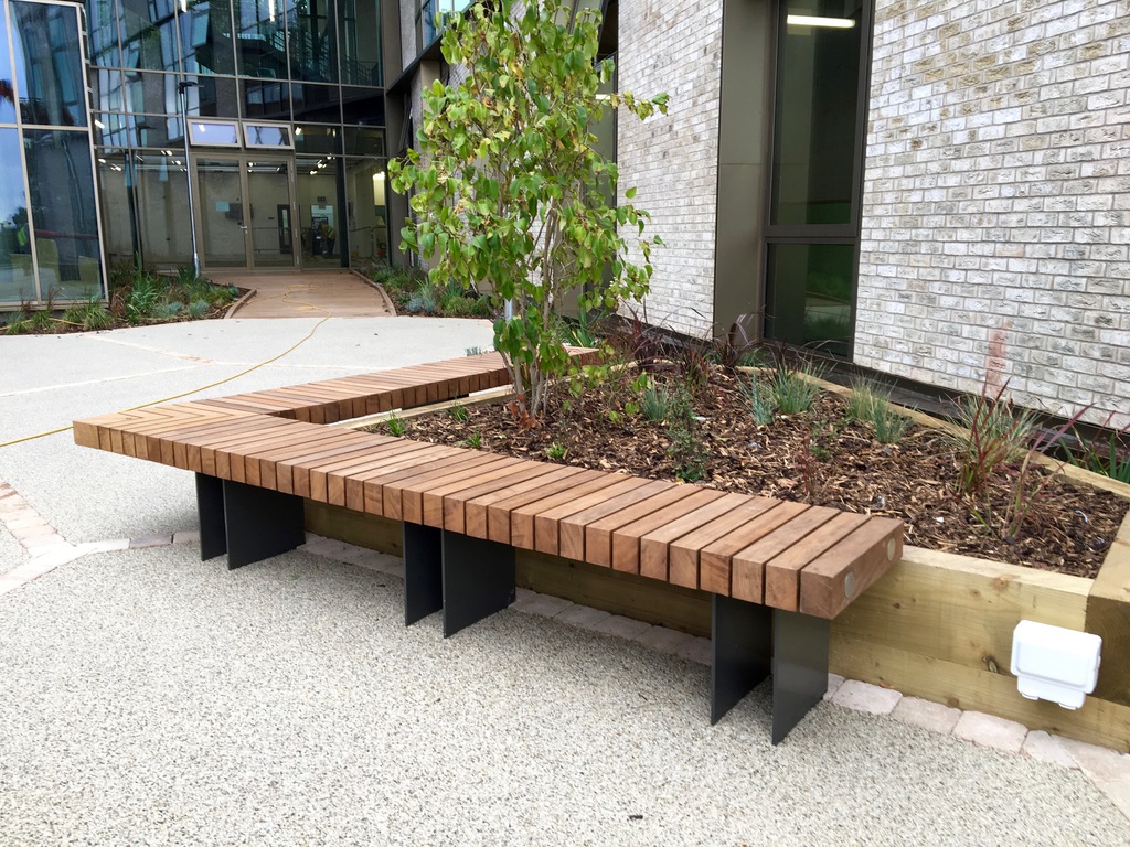 New iroko bench range for the Living Systems Institute | Benchmark ...