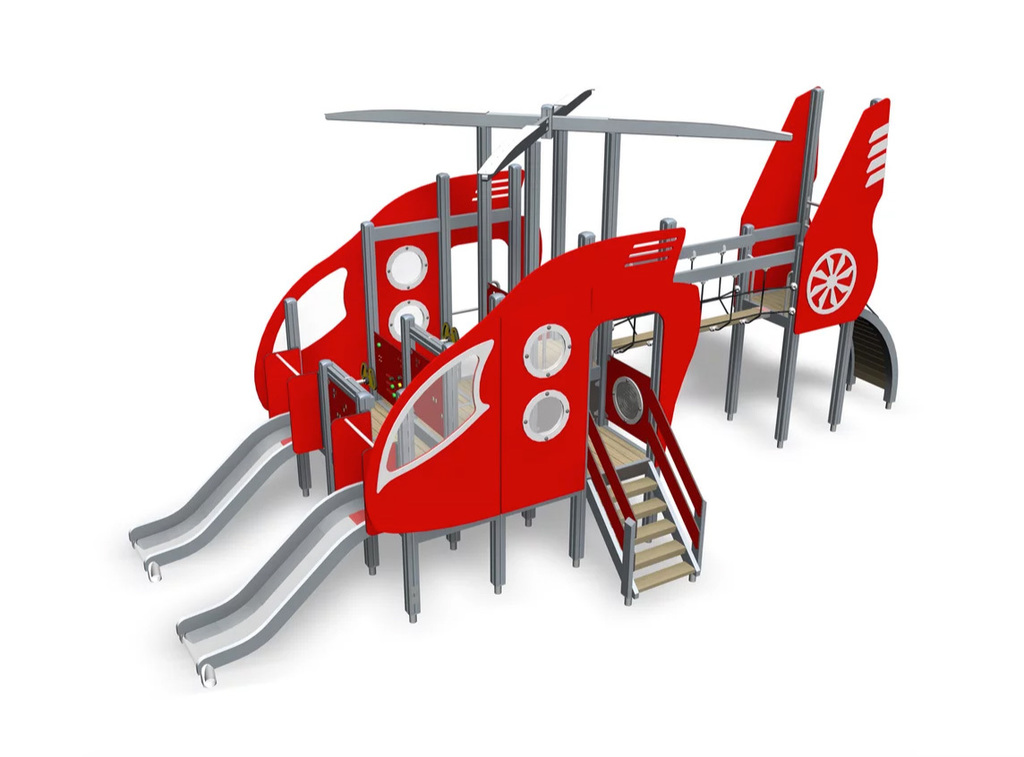 Helicopter - themed multi play unit with slides | Redlynch Leisure ...