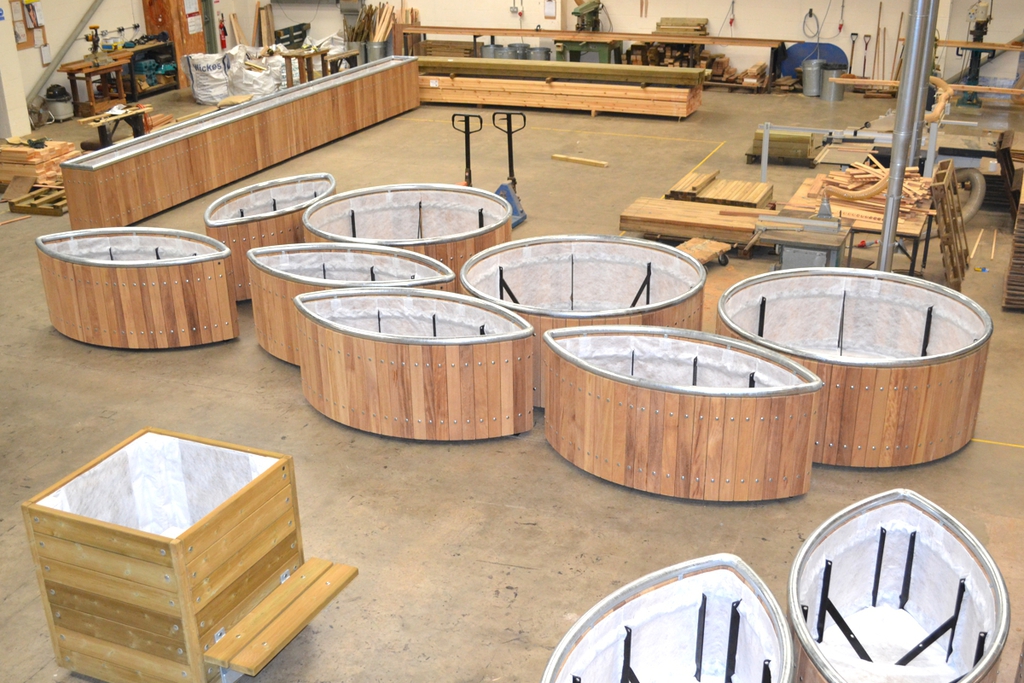 Castleton timber planters - Rochdale town centre | Street Design | ESI ...