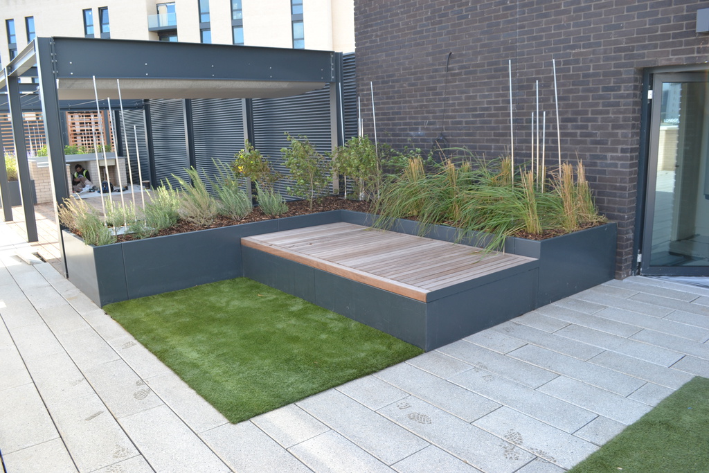 Stratum aluminium modular planters | Street Design | ESI External Works