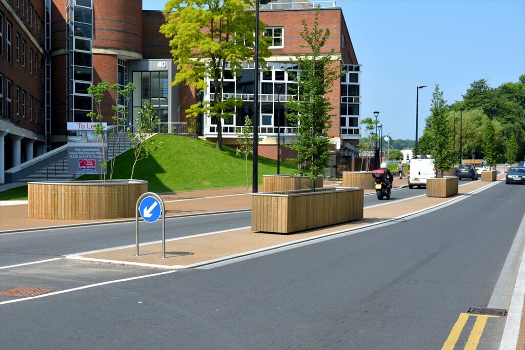 Planters for town centre highways improvement scheme | Street Design ...