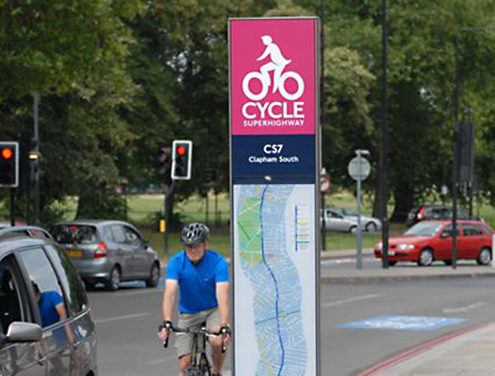 Totem signage for cycleway in Greater London | Trueform | ESI External ...