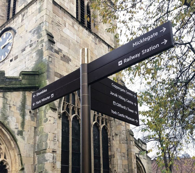 Pedestrian wayfinding signage - York | Trueform | ESI External Works