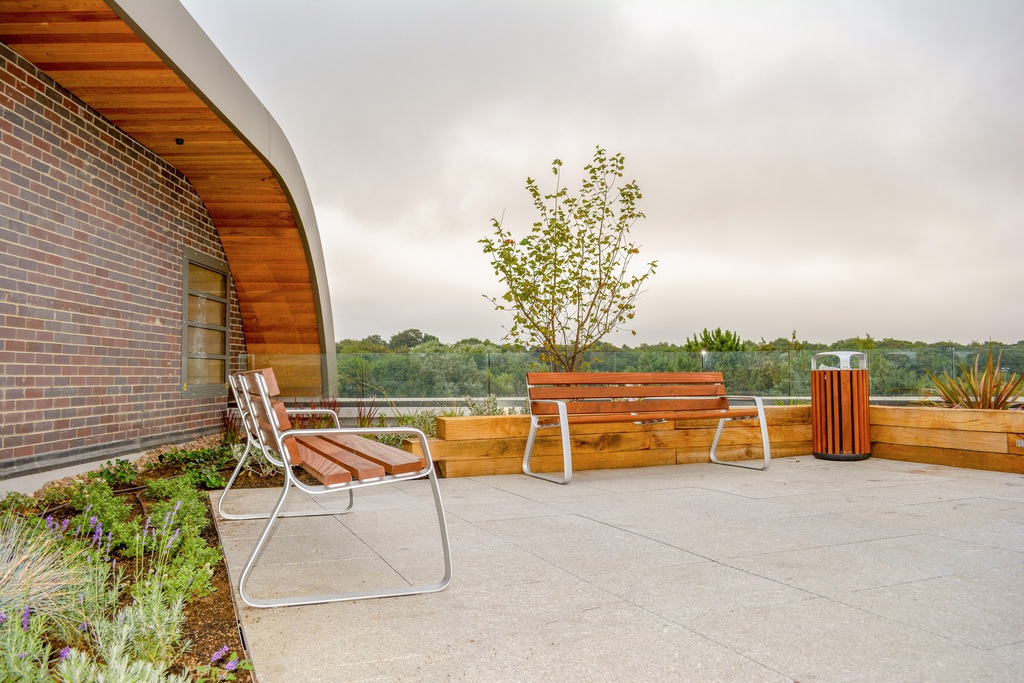 Outdoor furniture for university library's roof terrace | Artform Urban ...