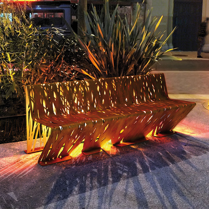 Crossed Contemporary Laser-cut Steel Bench By LAB23 | All Urban | ESI ...