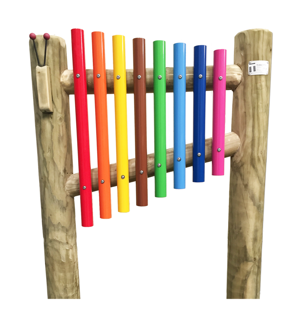 Multi-coloured outdoor chimes - set of 8 | Timotay Playscapes | ESI ...