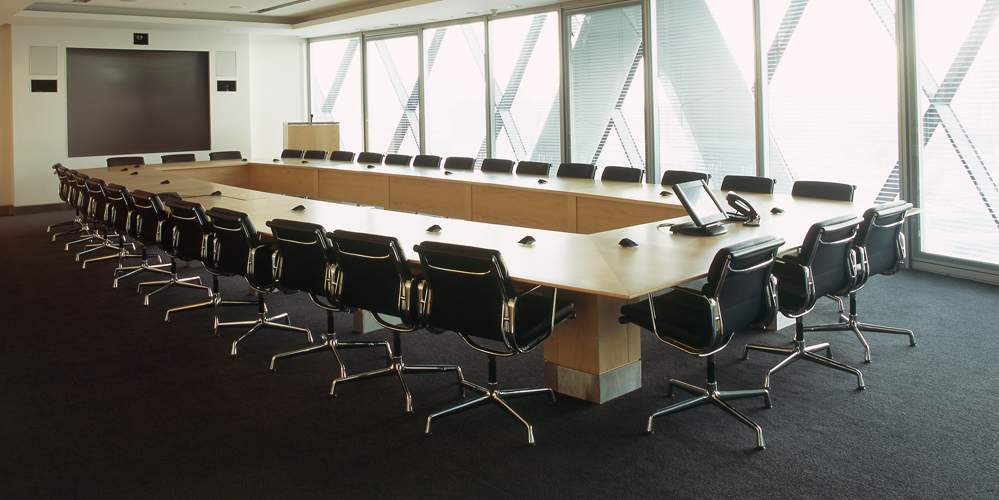 Bespoke solid oak boardroom table | Benchmark | ESI Interior Design