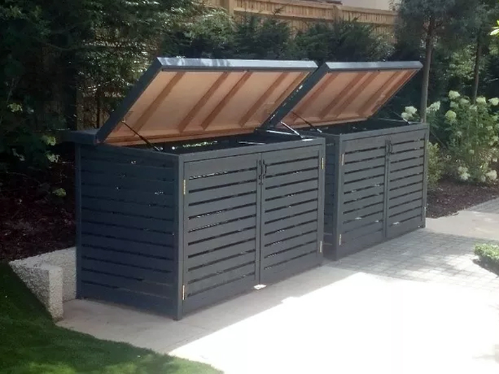 Slatted timber bin store | The Bike Shed Company | ESI External Works