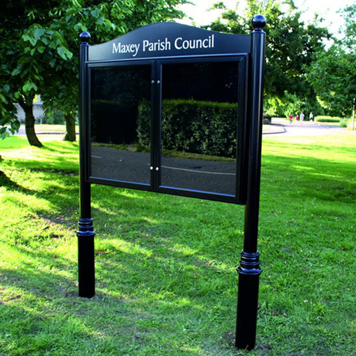 Prestige - 2 door post mounted external noticeboard | Notice Board ...