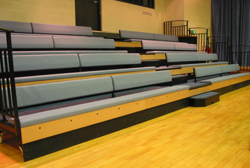 CLUB Bench upholstered retractable seating bench | Hussey Seatway | ESI ...