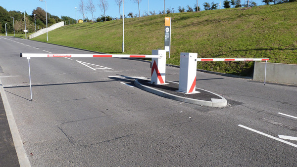 Automatic rising arm barriers for stadium | Frontier Pitts | ESI ...