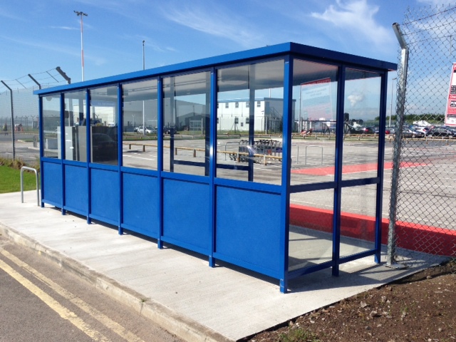 Multi-purpose shelters and bollards for busy airport | Glasdon UK | ESI ...