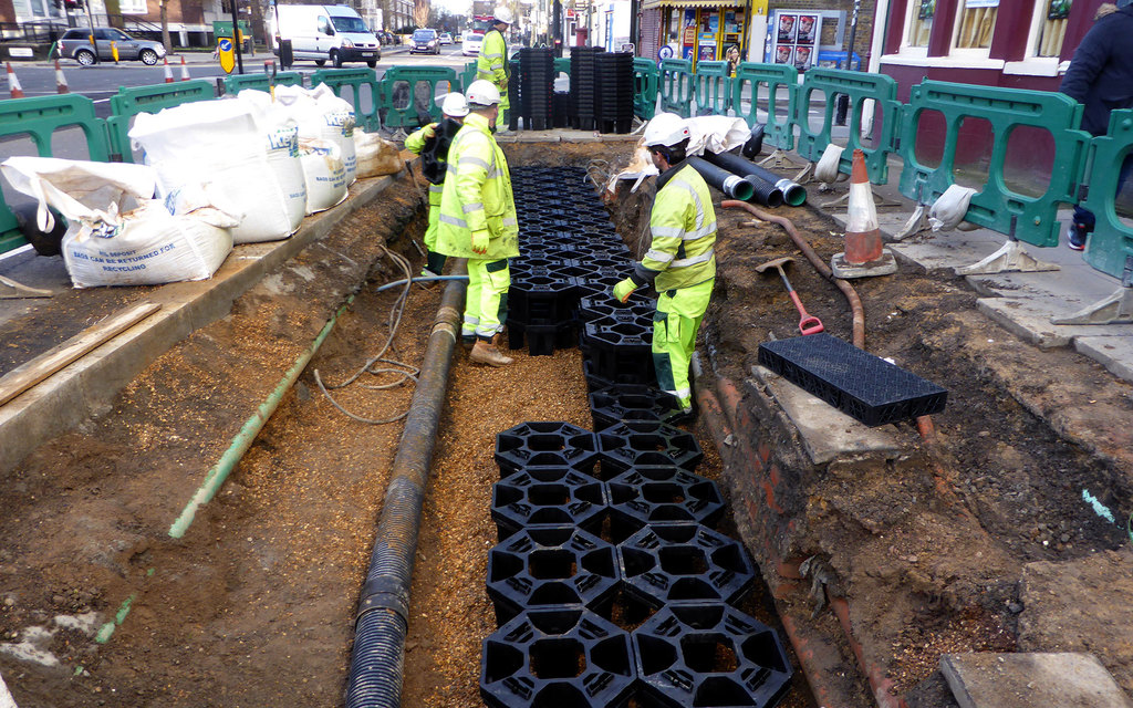 SuDS bioretention tree pit installations - Goldhawk Road | GreenBlue ...