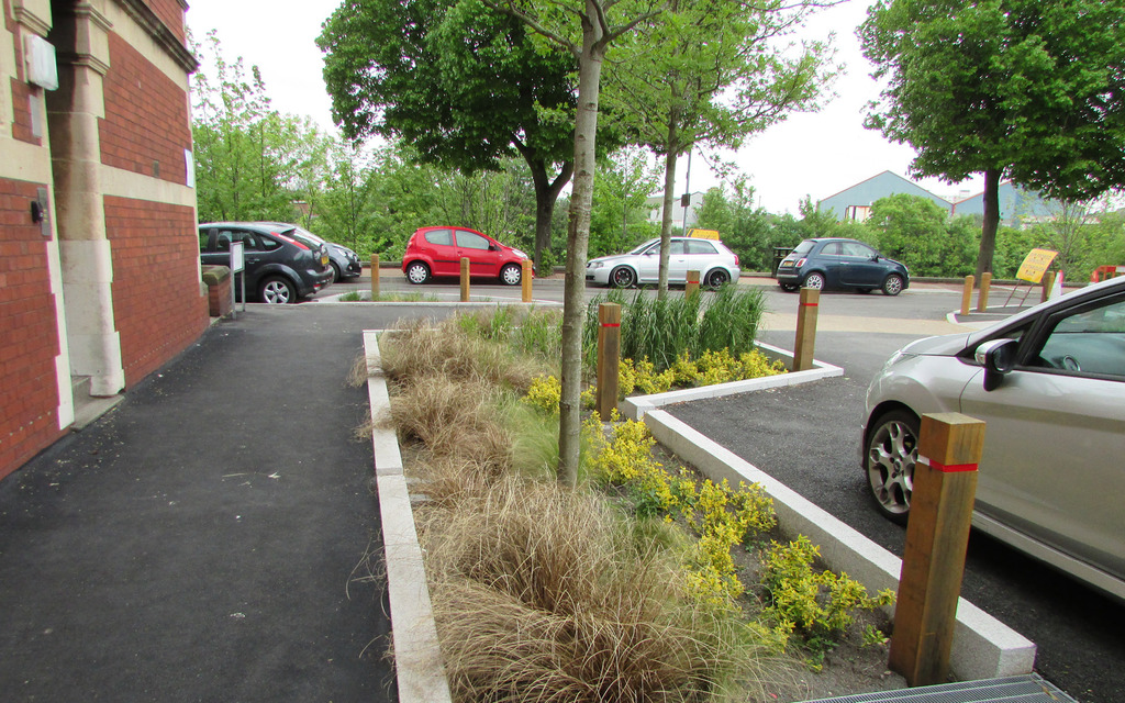Sustainable tree planting in innovative SuDS scheme | GreenBlue Urban ...