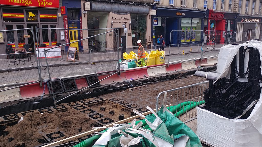 Integrated tree pit system for urban avenue in Glasgow | GreenBlue ...