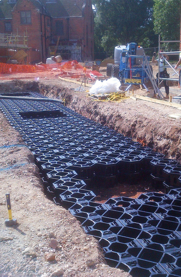 StrataCell tree root cells for hospital tree planting | GreenBlue Urban ...