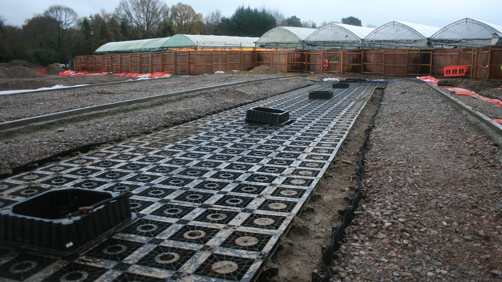 Tree planting system for garden centre car park | GreenBlue Urban Ltd ...