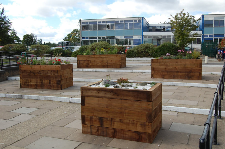 Softwood sleeper planters | Branson Leisure | ESI External Works