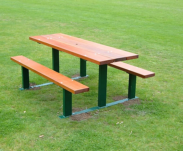 Beaufort hardwood and galvanised steel picnic table | Neptune Street ...