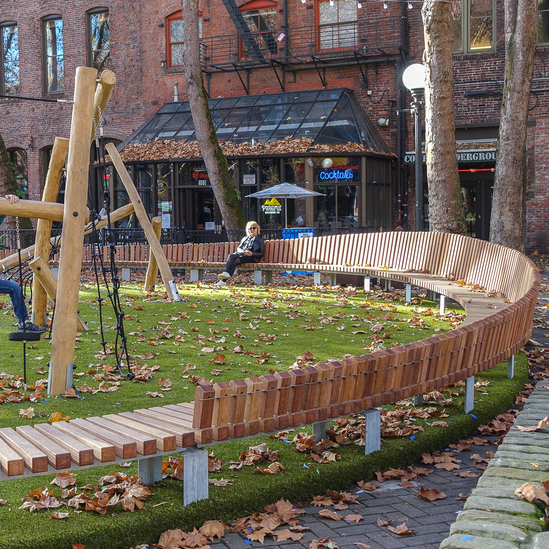 Solid Curved Benches | Streetlife | ESI External Works