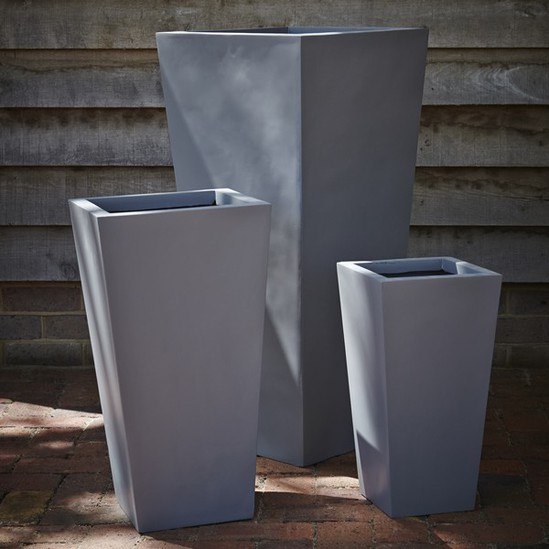 Fibrestone Contemporary box, trough and flared planters | Round Wood of ...