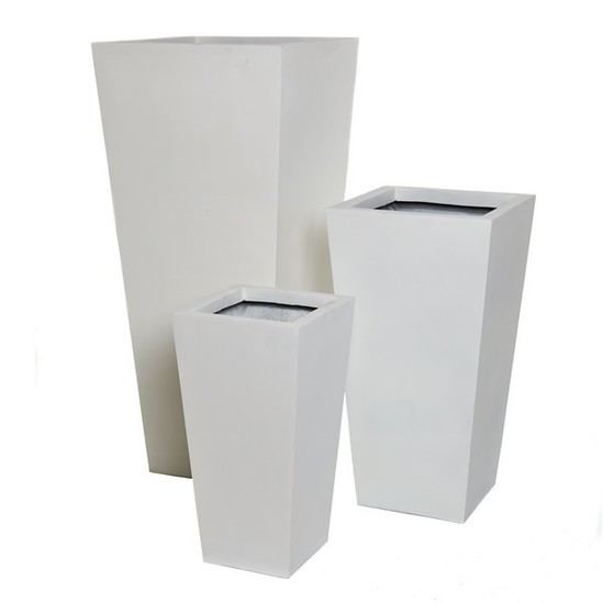 Fibrestone Contemporary box, trough and flared planters | Round Wood of ...