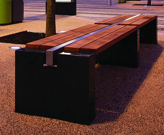 s83 - cut granite, 316 stainless steel and timber bench | Omos | ESI ...