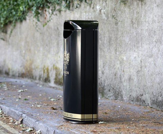 s16.2 contemporary steel litter bin with ashtray | Omos | ESI External ...