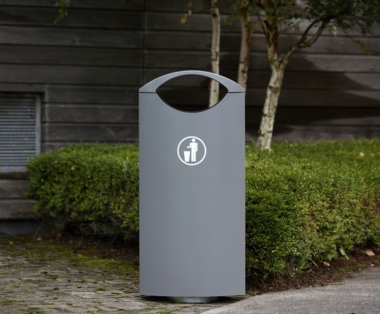 s16.2 contemporary steel litter bin with ashtray | Omos | ESI External ...