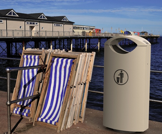 s16.2 contemporary steel litter bin with ashtray | Omos | ESI External ...