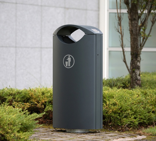 s16.2 contemporary steel litter bin with ashtray | Omos | ESI External ...