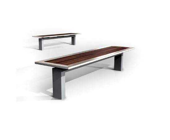 s30.2 - stainless steel and timber bench | Omos | ESI External Works