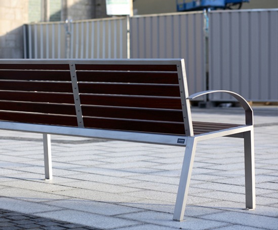 s59.2 - mild/stainless steel and hardwood external seat | Omos | ESI ...