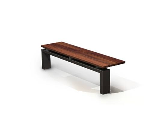 s96w - galvanised steel and timber bench | Omos | ESI External Works