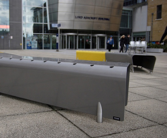 t3 - aluminium and stainless steel bench | Omos | ESI External Works