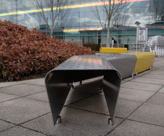 t3 - aluminium and stainless steel bench | Omos | ESI External Works