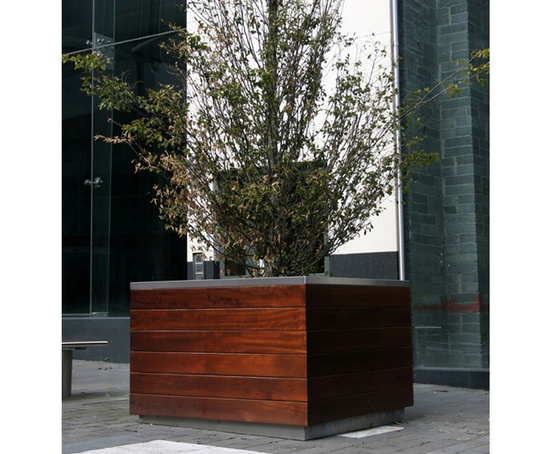 s39 galvanised steel and timber tree planter | Omos | ESI External Works