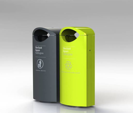 s16.2 contemporary steel litter bin with ashtray | Omos | ESI External ...