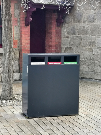 s45 steel and aluminium recycling bin with 3 compartments | Omos | ESI ...