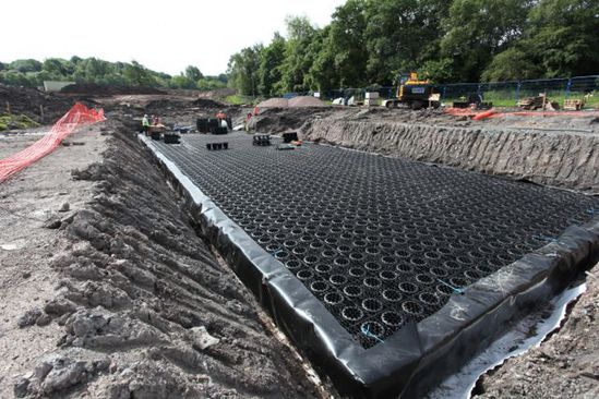 Cellular stormwater management in Academy SuDS design | ACO Water ...