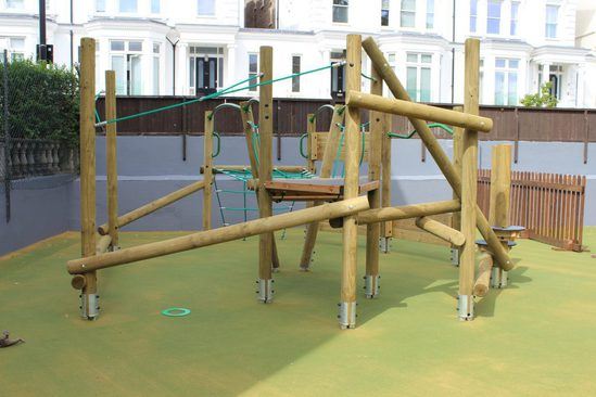 Timber climbing and play units for junior school | Setter Play | ESI ...