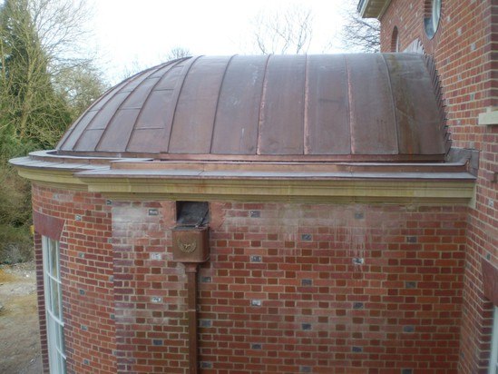 Copper downpipe and hidden gutters, stately home | Metal Gutta | ESI ...