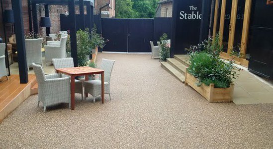 Resurfacing of outdoor seating area for public house | Addagrip Terraco ...