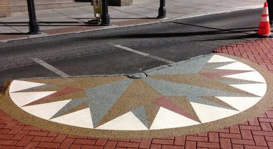 Compass design resin bound surfacing for Justice Centre | Addagrip ...